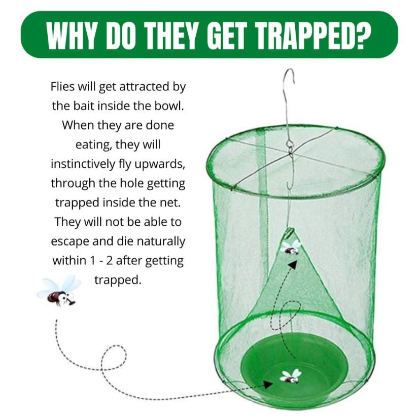 FlyFixed- Reusable Fly Trap Net Cage – The Pest Keeper
